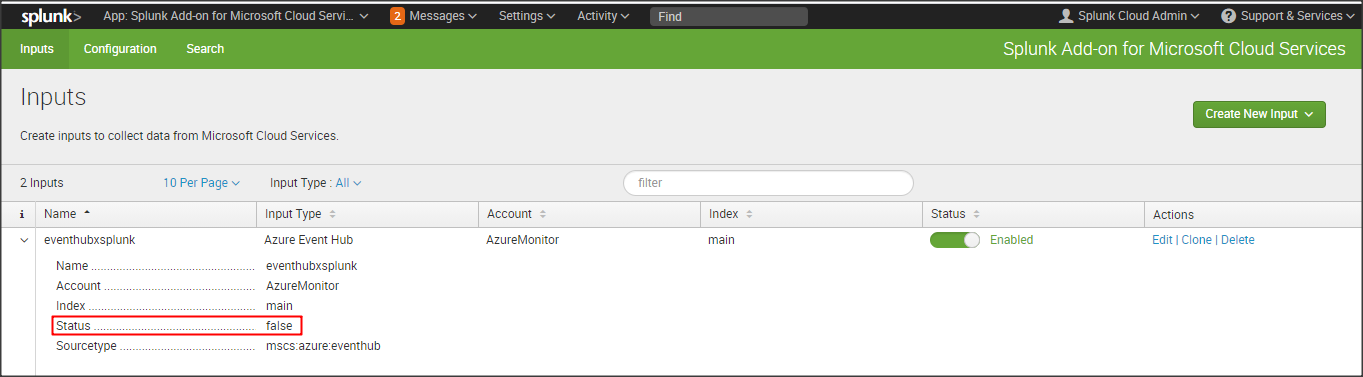 How to verify when setup inputs "Azure Event Hub" ... - Splunk Community