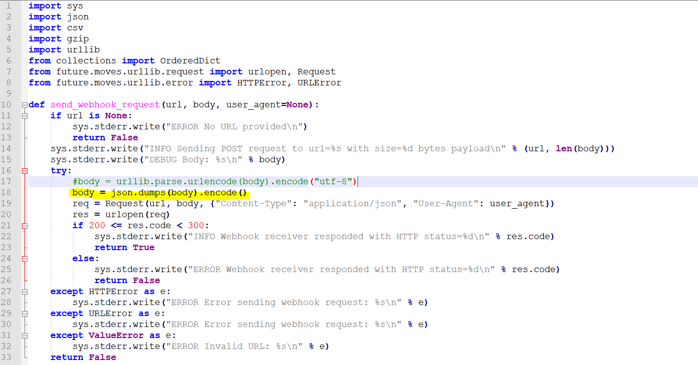 Solved: Alert action script returned error codes on webhoo... - Splunk Community