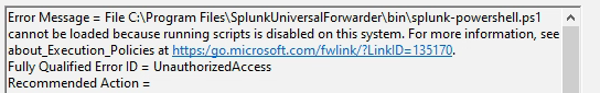 Powershell and exception policy on UF - Splunk Community