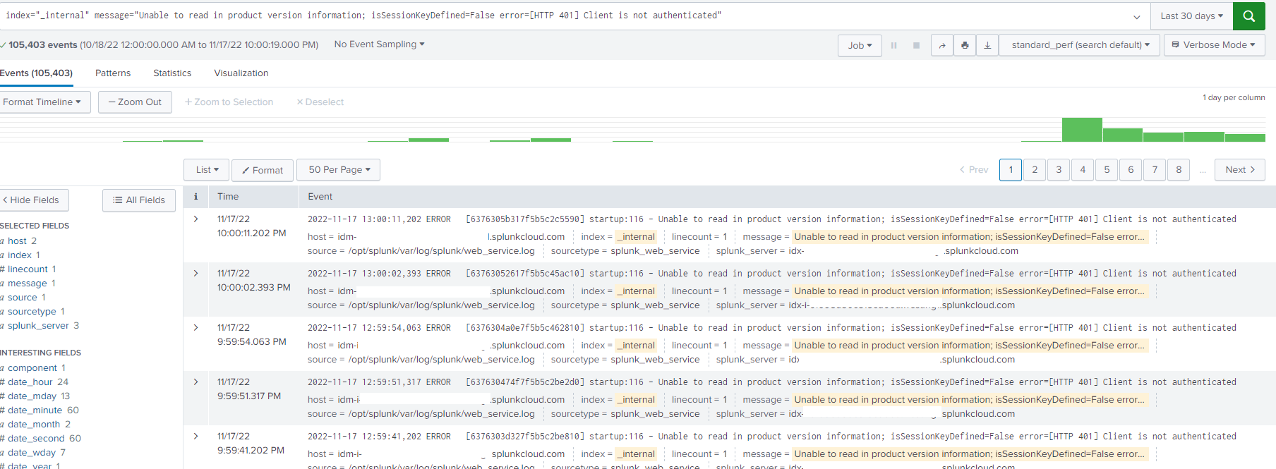 Receiving Client Is Not Authenticated Error Splunk Community 