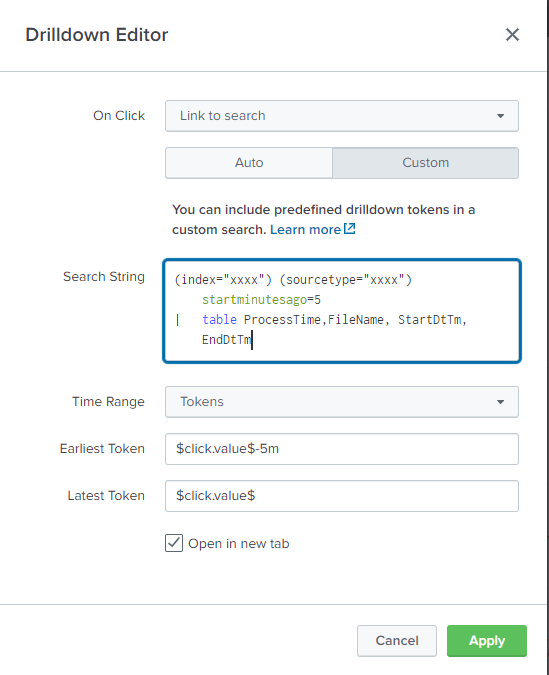 Solved How To Create A Drilldown From Timechart To Get Al Splunk