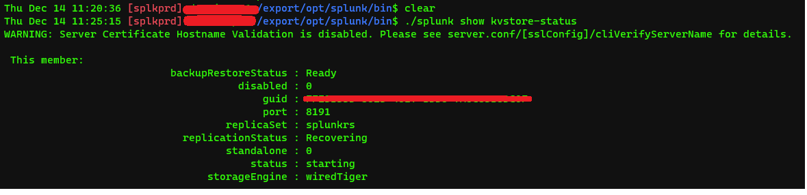 Re: Effects of a kvstore resync on a search head c... - Splunk Community