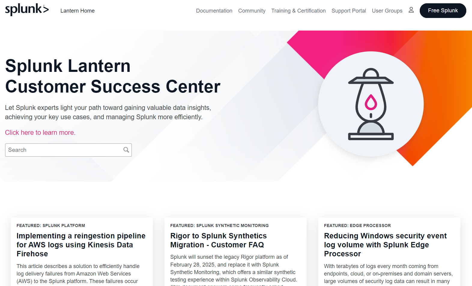 Splunk Lantern Is Up For Three Awards Can We Get Splunk Community 