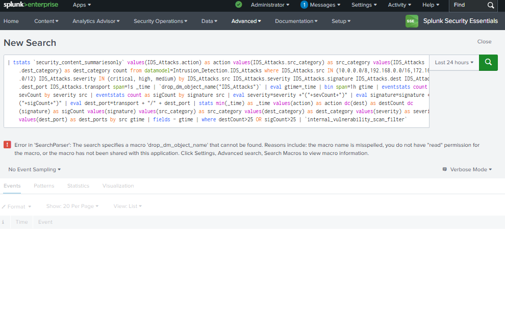 Trying to detect internal NMAP scans in SIEM homel... - Splunk Community
