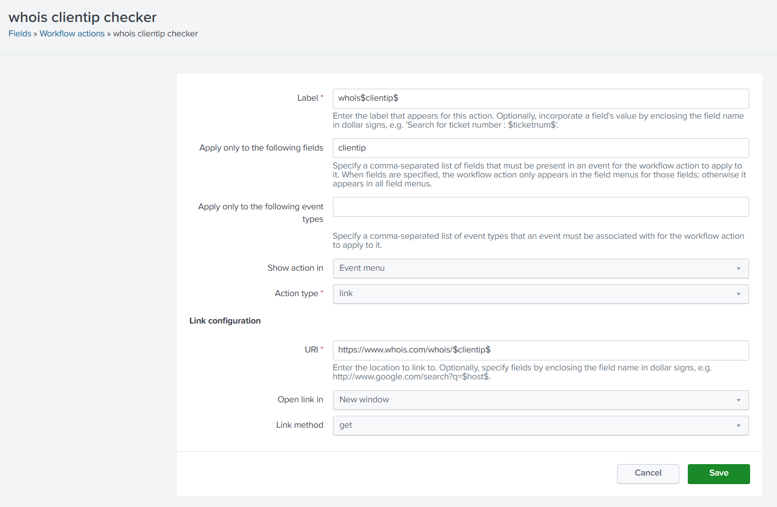 Workflow Action Not Work Splunk Community