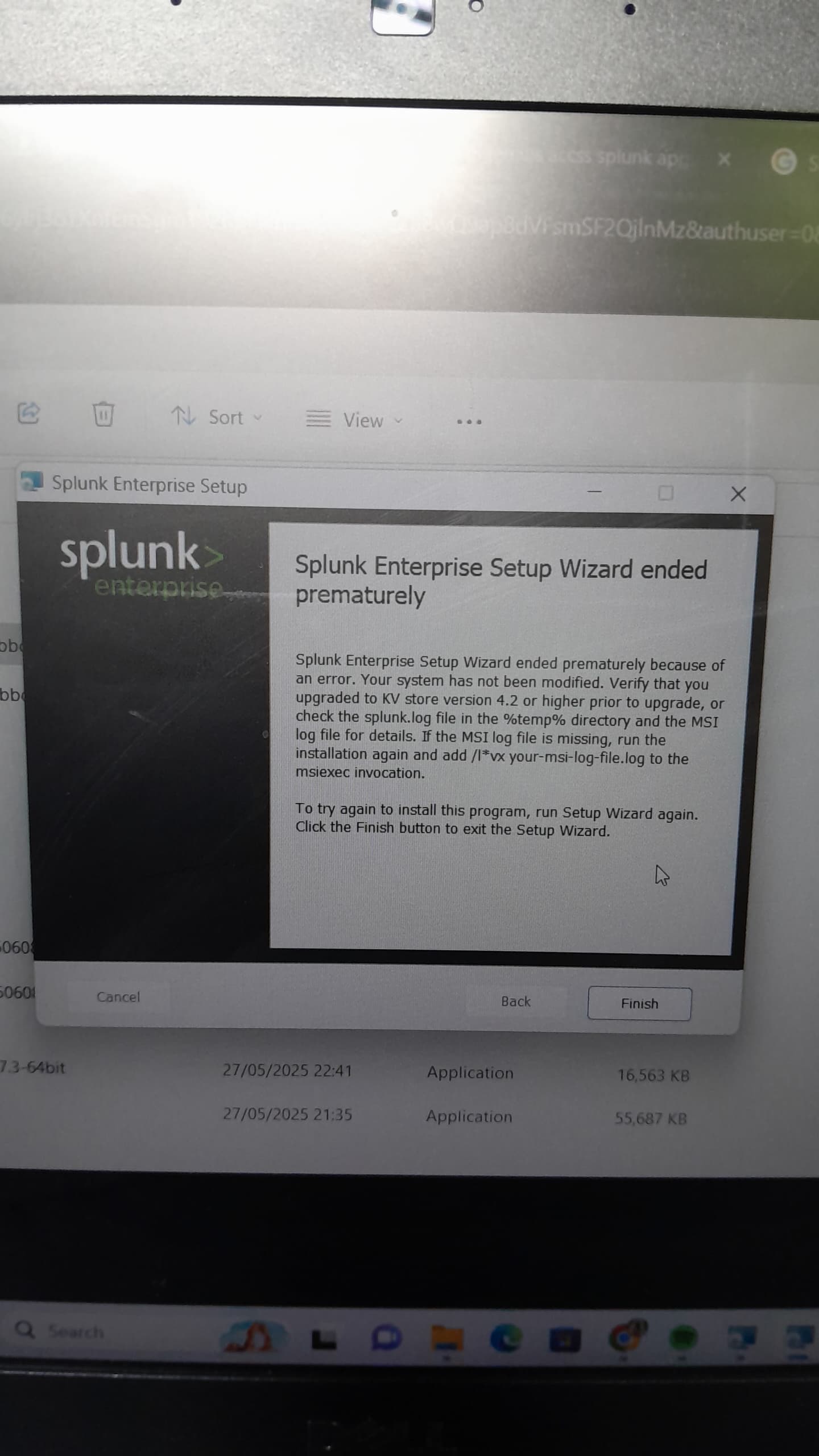 Inability to install Splunk and complete setup - Splunk Community