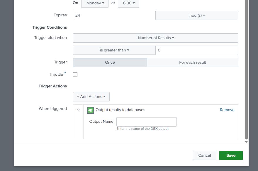 How do you use the Database Connect Alert Action? - Splunk Community