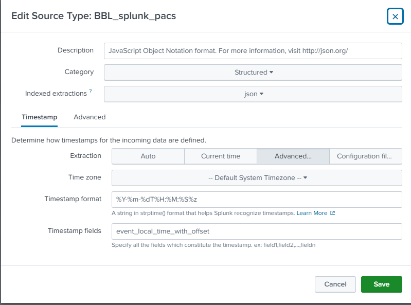Solved: Sourcetype for JSON data fails to extract the time... - Splunk Community